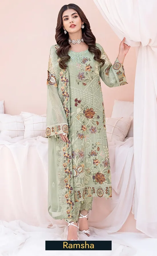 Ramsha PK - Buy Chiffon & Lawn Suits in Canada | Shadi Dress
