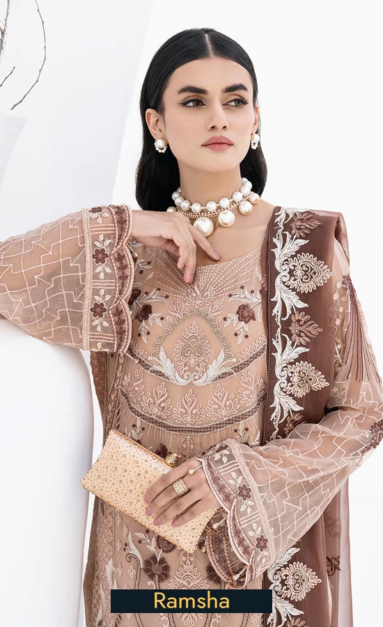 Ramsha Embroidered Chiffon A610 Dress | Shadi Dress