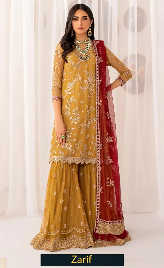 Yellow Sharara Suit - Buy Now Online Canada - Shadi Dress
