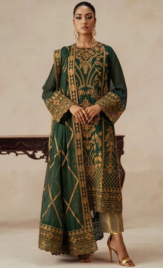 Green Color Punjabi Suit - Shop 10% Off - Free Transport