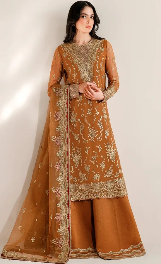 Golden Colour Anarkali Dress - Mark Down 30% - Free Delivery